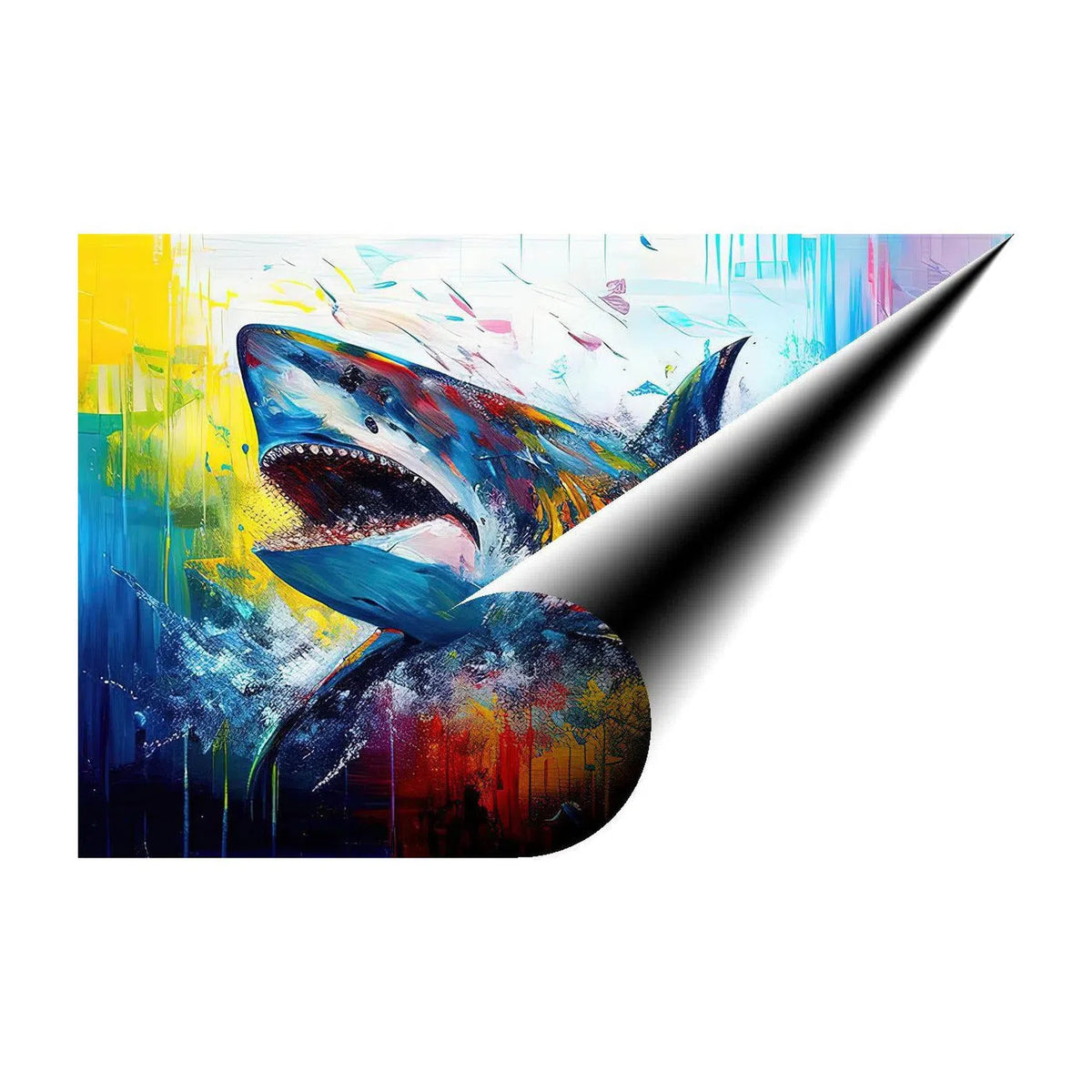 Vibrant Thunniform Shark Art Print for Ocean Lovers – Visual Wall Art