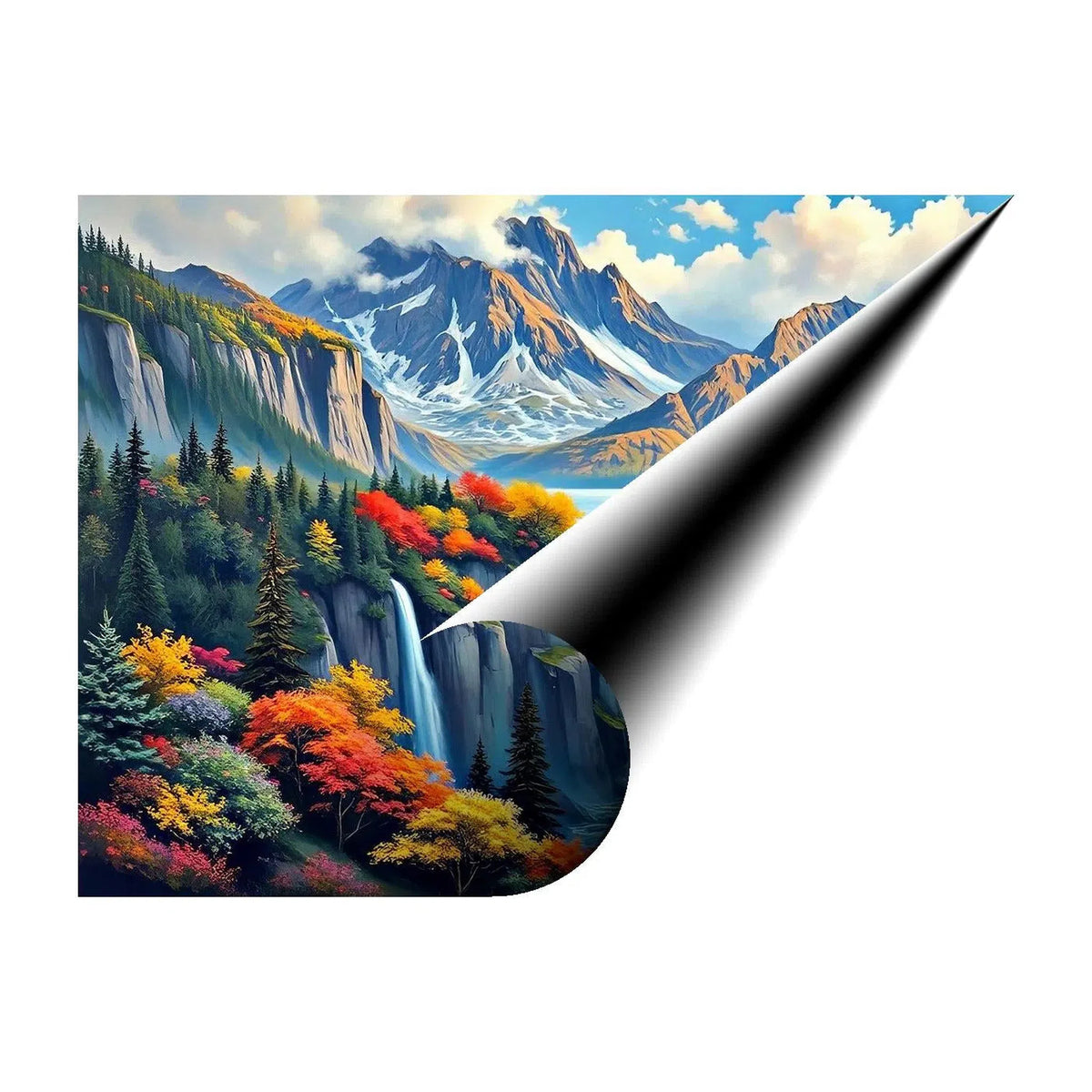 Vibrant Waterfall Cascades Art Print - Nature's Beauty – Visual Wall Art